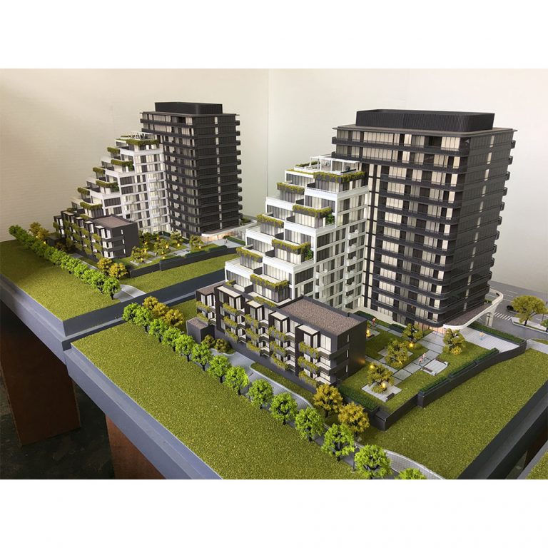 1/100 scale Australian apartment building model
