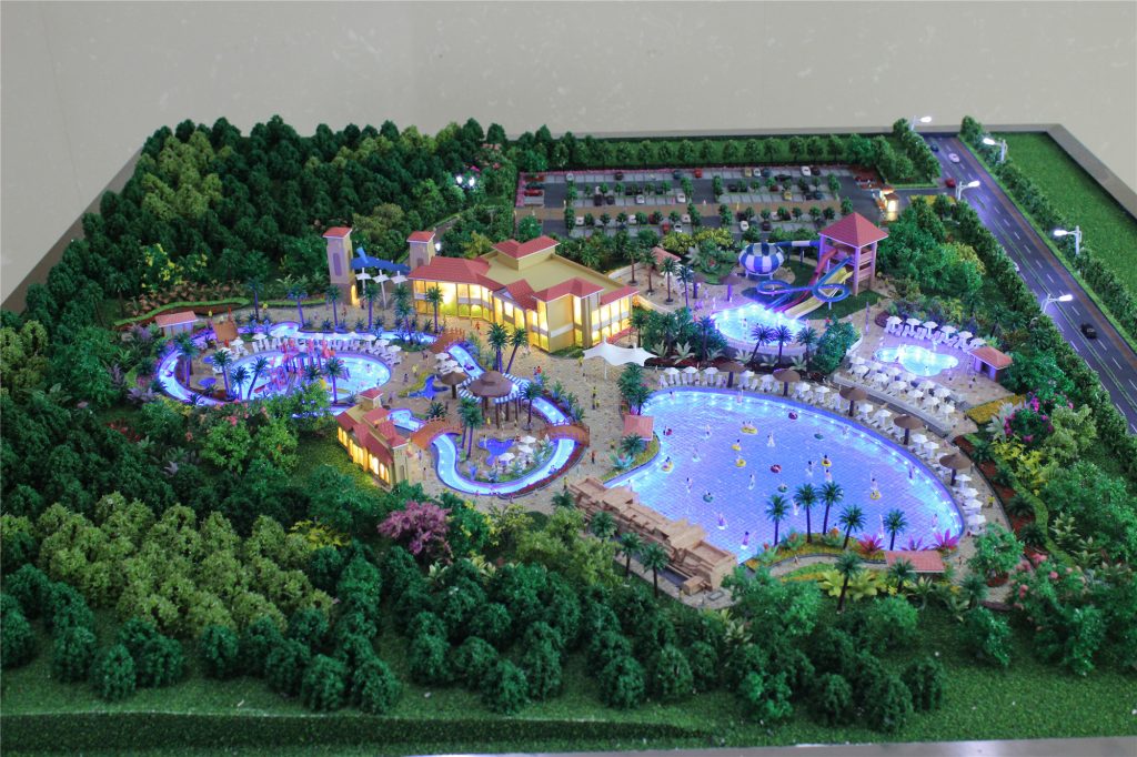 Modern design Ho scale water park miniature model