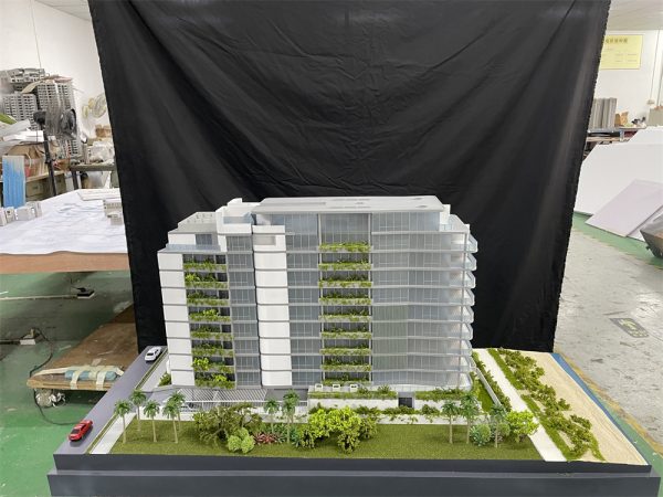 New madeNew made scale building construction model with white led light ...